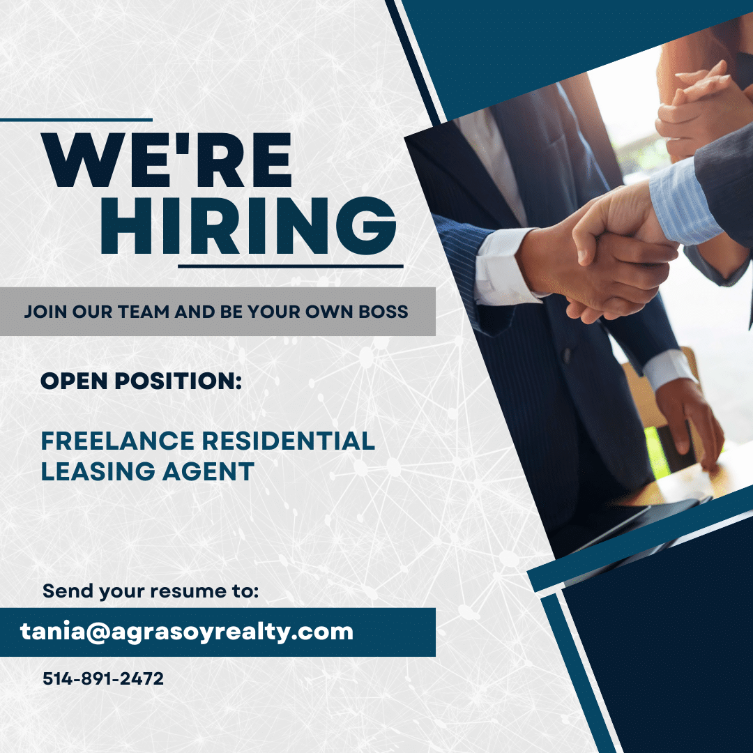 We Are Hiring! - Residential Leasing Agent | AGRASOY REALTY